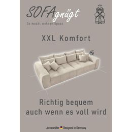 Jockenhöfer Big-Sofa, B:306cm H:83cm T:134cm, grau, JOCKENHÖFER GRUPPE, Cord: 100% Polyester, Sofas, "Moldau XXL, B: 306 cm", Mega-Sofa, mit Federkern & 4