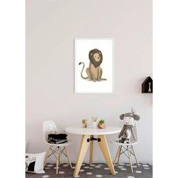 Komar Bild "Cute Animal Lion", B/H/T: 30cm x 40cm, Tiere, 1 Stk., bunt, Wohnzimmer, Bilder, Wandbild zur Dekoration - ohne Rahmen