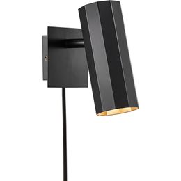 Nordlux Wandleuchte "Alanis", Ø 6cm H: 15cm, 1 Stk., schwarz, Wohnzimmer, Leuchten, Minimalistisches Design, 10-seitiges Profil, inkl. 2W LED-Modul