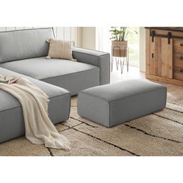 Hocker Home Affaire, B:130cm H:44cm T:60cm, silber, 100% Polyester, Wohnzimmer, Hocker, "NEU: SHERWOOD XXL, Polsterhocker, Cord, Webstoff",