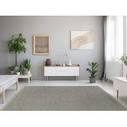 Teppich Dekowe, B:240cm H:10mm L:340cm, grau, Kunstfaser, Wohnzimmer, Teppiche, "Basic S2 Stripes", meliert, Sisaloptik, mit Bord&uuml;re, In- und Outdoor