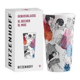 Ritzenhoff Becher "Kaffeebecher XL Genussklasse 525 ml bunt", 1 tlg., bunt, Trinkgefäße