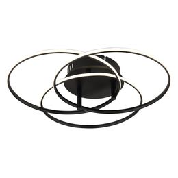 Globo LIGHTING Deckenleuchte "KOMBOS", Ø 45,6cm H: 9,4cm, 1 Stk.schwarz matt, Leuchten, Deckenlampe Wohnzimmer-Leuchte Schlafzimmer-Leuchte Flur Küche