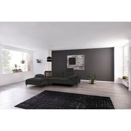 Ecksofa W.Schillig, B:299cm H:83cm T:178cm, grau, Longlife Xtra-Leder Z59: Glattleder mit modischer Pr&auml;gung. Hautst&auml;rke 0, 9 - 1, 1 mm, Wohnzimmer,