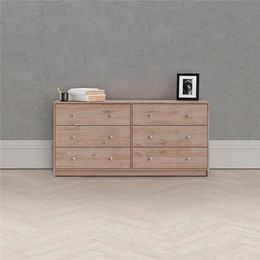 Sideboard Home Affaire, B:143,1cm H:68,3cm T:31,7cm, beige, Spanplatte, Sideboards, "May, Aufbewahrung, Schubkastenkommode, Stauraum, Scandi-stil",