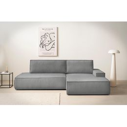 Ecksofa Home Affaire, B:275cm H:85cm T:167cm, grau, 100% Polyester, Wohnzimmer, Sofas, "SHERWOOD, Schlafsofa in L-Form offen (275cm), Cord,