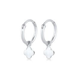 Elli Damen Paar Creolen "Creolen Kleeblatt Gl&uuml;ck Symbol 925 Silber", onesize, ohne Stein, Silber 925 (Sterlingsilber), silber, Silber 925