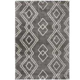 Hochflor-Teppich FLAIR RUGS, B:80cm H:40mm L:150cm, grau, Kunstfaser, Teppiche, "ATLAS", Berber Teppich