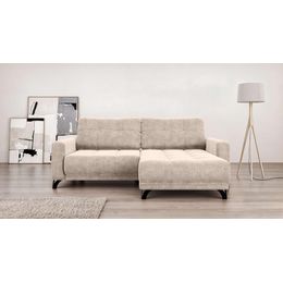Ecksofa Home Affaire, B:234cm H:93cm T:174cm, beige, 100% Polyester, Wohnzimmer, Sofas, "FAIRVIEW mit verstellbaren Rückenlehne, Maße B/T/H: