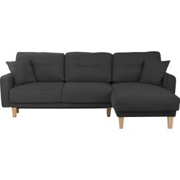 Ecksofa Home Affaire, B:234cm H:89cm T:164cm, grau, Wohnzimmer, Sofas, "TRIPLO optionale Schlafsofa mit Bettkasten, Ma&szlig;e B/T/H: 234/164/89 cm",