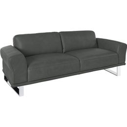 2,5-Sitzer W.Schillig, B:232cm H:78cm T:94cm, grau, Sofas, "montanaa", mit Metallkufen in Chrom gl&auml;nzend, Breite 232 cm
