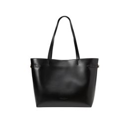 Marc O'Polo MARC O'POLO Damen Shopper "mit seitlichen Riemen", schwarz, Leder, unifarben, Taschen