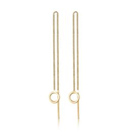 Elli Damen Paar Ohrh&auml;nger "Durchzieher Basic Kreis H&auml;nger 925 Silber", onesize, ohne Stein, Silber 925 (Sterlingsilber), gold, Silber 925