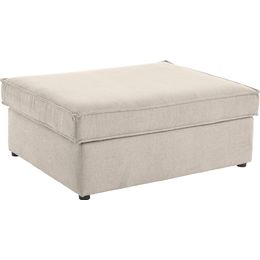 Polsterhocker OTTO HOME, B:100cm H:43cm T:80cm, beige, Baumwollmix (60% Baumwolle/40% Leinen);Struktur fein (100% Polyester);Samtoptik (100%