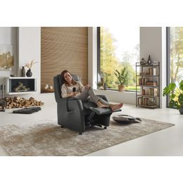 Sessel Hukla, B:78cm H:108cm T:90cm, schwarz, Wohnzimmer, Sessel, "HU-RV15038", Wahlweise 1- oder 2-motorische Verstellung, inkl. Aufstehhilfe