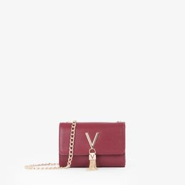 Valentino Handbags VALENTINO BAGS Damen Umhängetasche "DIVINA", rot, Lederimitat, Taschen, Handtasche Damen Tasche Damen Schultertasche Kettentasche