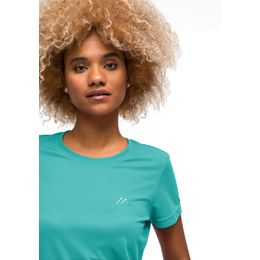 Maier Sports Damen Funktionsshirt "Waltraud", blau, Gr. 34, 100% Polyester, Shirts, Damen T-Shirt, schnelltrocknendes Freizeitshirt, Regular Fit