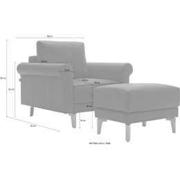 Sessel, B:88cm H:85cm T:95cm, braun, CREATION BY ROLF BENZ, NaturLEDER OSKAR (echtes Rindsleder);Chenille COCO (72% Polyester 15% Baumwolle 13%