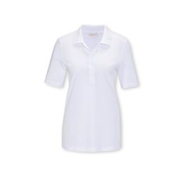 GOLDNER Damen Poloshirt "Kurzgr&ouml;&szlig;e Poloshirt in hochwertigem Pikee", wei&szlig;, Gr. 22, Obermaterial: 100% Baumwolle CO., Shirts