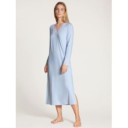 Calida Damen Nachthemd "Elegant Dreams", Gr. XXS, blau, Single Jersey, Obermaterial: 95% Modal (TENCEL ), 5% Elasthan, leicht transparent, unifarben,