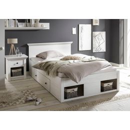 Bett Home Affaire, B:155cm H:92cm L:212cm, wei&szlig;, Schlafzimmer, Betten, "California Doppelbett im Landhausstil, Stauraumbett mit Schubladen",
