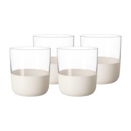 Villeroy & Boch VILLEROY & BOCH Whiskyglas "Whiskybecher Manufacture Rock 250 ml 4er Set weiß-transparent", weiß, Trinkgefäße