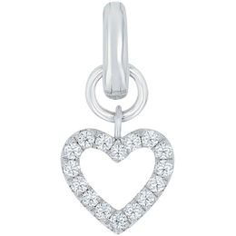 Amor Damen Charm Herz "2038516", silber, Silber 925 (Sterlingsilber), Charms, mit Zirkonia (synth.)