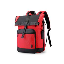 PEAK TIME Damen Tagesrucksack "PT-303", rot, Kunstfaser, Rucksäcke, Cityrucksack mit Rolltop