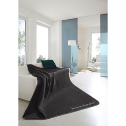 Wohndecke Bruno Banani, B:150cm L:200cm, grau, Baumwolle, Polyacryl, Polyester, Wohndecken, "Bruno Banani", mit modernem Zierstich