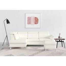 Sit & More Ecksofa SIT & MORE, B:245cm H:84cm T:194cm, wei&szlig;, Wohnzimmer, Sofas, "Arngast L-Form", inklusive Kopfteilverstellung und Federkern