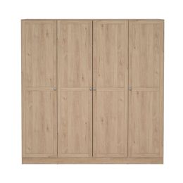 Kleiderschrank Home Affaire, B:195,5cm H:200,1cm T:61,7cm, braun, Spanplatte, Kinderzimmer, Schr&auml;nke, "Billund Aufbewahrung Kasten Schrank Stauraum",