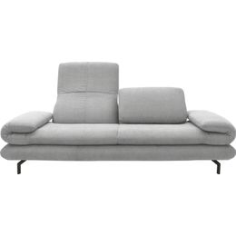 2-Sitzer, B:224cm H:83cm T:98cm, silber, LOOKS by Wolfgang Joop, 100% Polyester, Sofas, "LOOKS by Wolfgang Joop 2-Sitzer-Sofa >>LOOKS XIII<<",