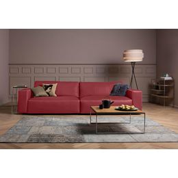 Big-Sofa Musterring, B:292cm H:81cm T:124cm, rot, Flachgewebe FLORIS (100% Polyester);Flachgewebe VALMONT (60% Baumwolle/ 40% Leinen);Microfaser