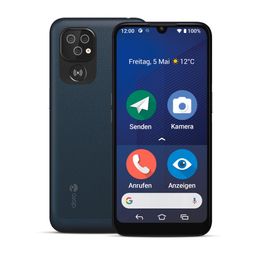 Doro Smartphone "8200 Secure ohne Netzteil", B:12,7cm H:9,1cm T:19,6cm, blau, Mobiltelefone