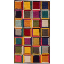 Teppich FLAIR RUGS, B:80cm H:10mm L:150cm, bunt, Kunstfaser, Wohnzimmer, Teppiche, "WALTZ", Handgeschnitzt