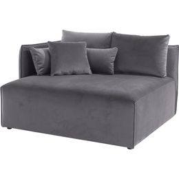 Ottomane OTTO HOME, B:138cm H:86cm T:128cm, grau, 100% Polyester, Sofas, "Nöre", kurzes Lounge-Modul - zum Zusammenstellen, Breite 138 cm, Tiefe 128