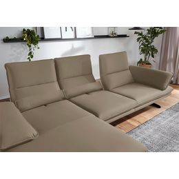 Ecksofa W.Schillig, B:291cm H:94cm T:164cm, braun, Longlife Xtra-Leder Z59: Glattleder mit modischer Pr&auml;gung. Hautst&auml;rke 0, 9 - 1, 1 mm, Wohnzimmer,