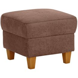 Polsterhocker Home Affaire, B:58cm H:48cm T:58cm, braun, 100% Polyester;Struktur (100% Polyester);Luxus-Microfaser in Lederoptik (100% Polyester),