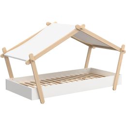 Kinderbett Demeyere Group, B:105,5cm H:129,7cm L:223,2cm, wei&szlig;, Betten, "Lodge", Bett in der Hausform