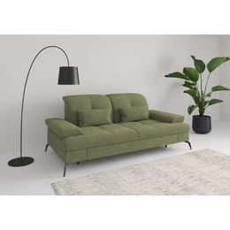Sit & More 3-Sitzer SIT & MORE, B:212cm H:90cm T:122cm, grün, 100% Polyester, Sofas, "Amica, inkl. Sitztiefenverstellung und Armteilverstellung", wahlweise mit