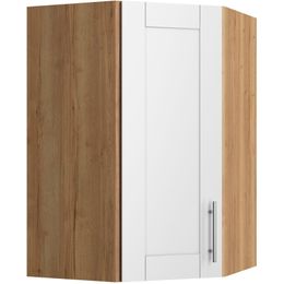 Eckh&auml;ngeschrank KOCHSTATION, B:60cm H:89,6cm T:34,9cm, braun, K&uuml;che, Schr&auml;nke, "KS-Ahus", Breite 60 x 60cm