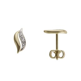 Firetti Damen Paar Ohrstecker "Schmuck Geschenk Gold 333 Ohrschmuck bicolor", 0,01 P2 = erkennbare Einschlüsse, Diamanten Gelbgold 333, gold,