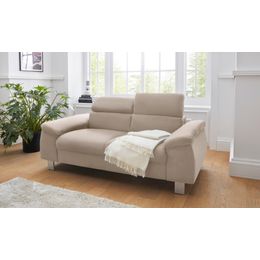 2-Sitzer COTTA, B:177cm T:104cm, beige, Microfaser PRIMABELLE (100% Polyester);Kunstleder SOFTLUX;Feinstruktur (100% Polyester);Kunstleder