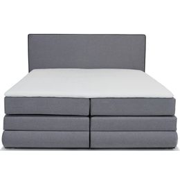 Boxspringbett Collection AB, B:195cm L:210cm, grau, Holzwerkstoff, Komplettbetten, "Ninoni", inkl. Bettkasten, Topper und wahlweise mit