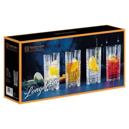 Nachtmann Longdrinkglas "Longdrinkgläser Square 445 ml 4er Set transparent", 4 tlg., transparent, Trinkgefäße