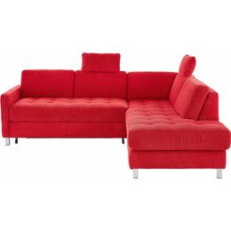 Sit & More Ecksofa SIT & MORE, B:233cm H:78cm T:196cm, rot, Struktur fein (100% Polyester);Struktur (100% Polyester), Wohnzimmer, Sofas, "Pablo L-Form",