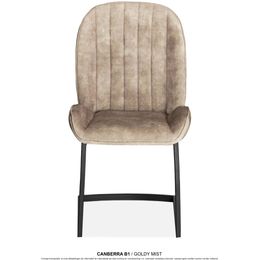 Esszimmerstuhl OMG DESIGN, B:51cm H:95,5cm T:63cmmist, schwarz, mist, Polyester, St&uuml;hle, "Canberra", Esszimmerstuhl, pflegeleichter Samtvelour Bezug