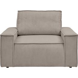 Sessel OTTO HOME, B:120cm H:85cm T:86cm, beige, 100% Polyester, Wohnzimmer, Sessel, "SHERWOOD Cord Love-Seat", passend zur Polster-Serie SHERWOOD
