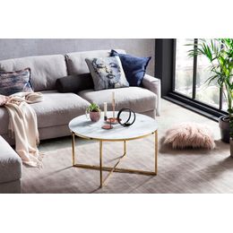 Couchtisch Salesfever, B:80cm H:45cm T:80cm, weiß, Wohnzimmer, Tische, "Caorle Coffeetable im eleganten Stil", Elegantes Design mit