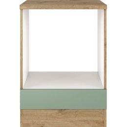 Herdumbauschrank Flex-Well, B:60cm H:85cm T:60cm, gr&uuml;n, Holzwerkstoff, Schr&auml;nke, "Cara", (B x H x T) 60 x 85 x 60 cm, mit Nische f&uuml;r